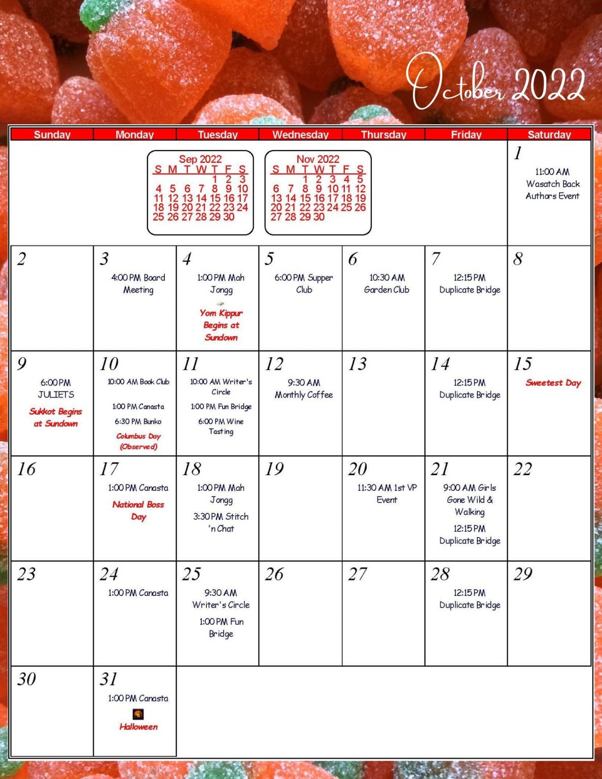 Calendar – Newcomers Club of the Greater Park City Area